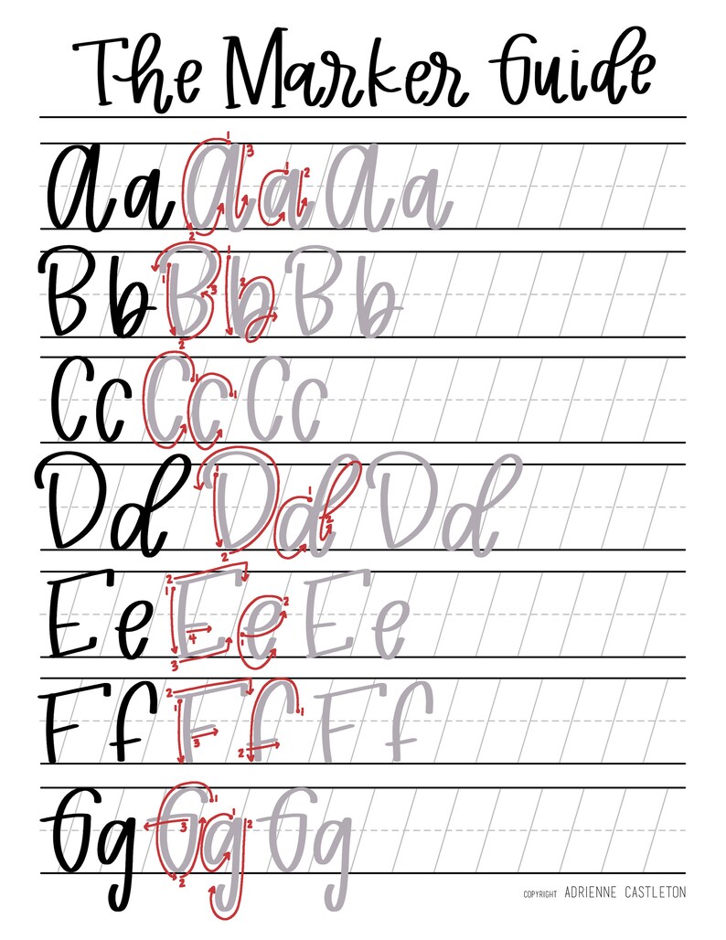 The Marker Alphabet Practice Sheets - Etsy