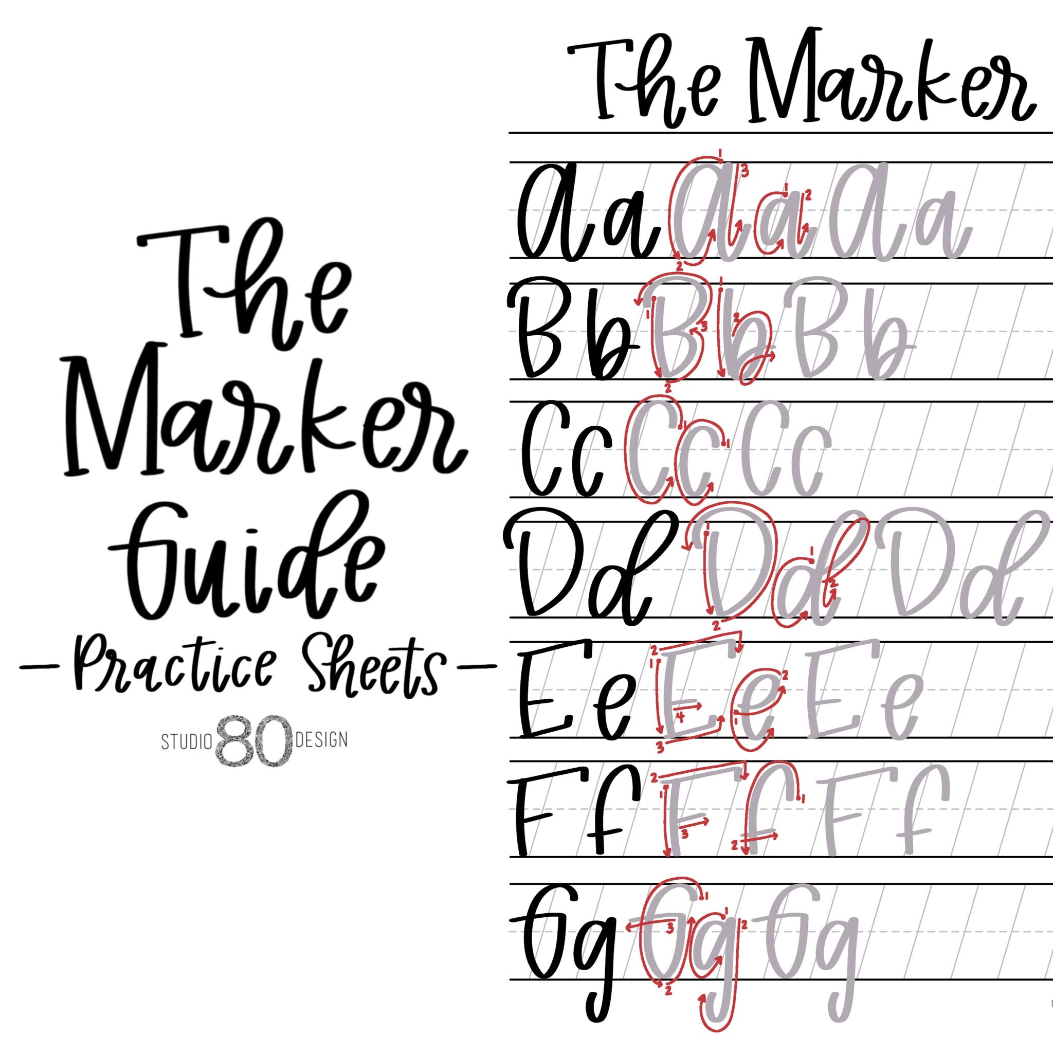 The Marker Alphabet Practice Sheets - Etsy