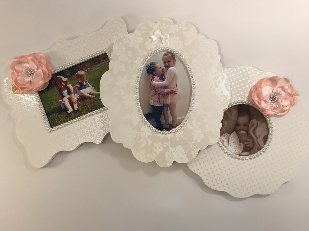 Set of Three White Pearl Picture Frames - Etsy