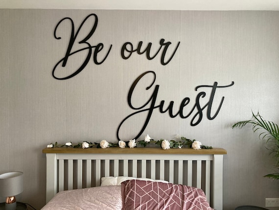 Be Our Guest Wooden Sign Decal for Spare Room Guest Room - Etsy