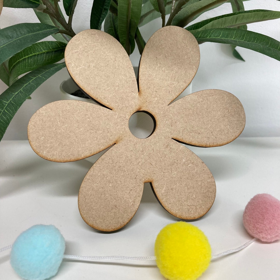 MDF Flower Shape 6mm - Multiple Sizes Available - MDF Craft Blank ...