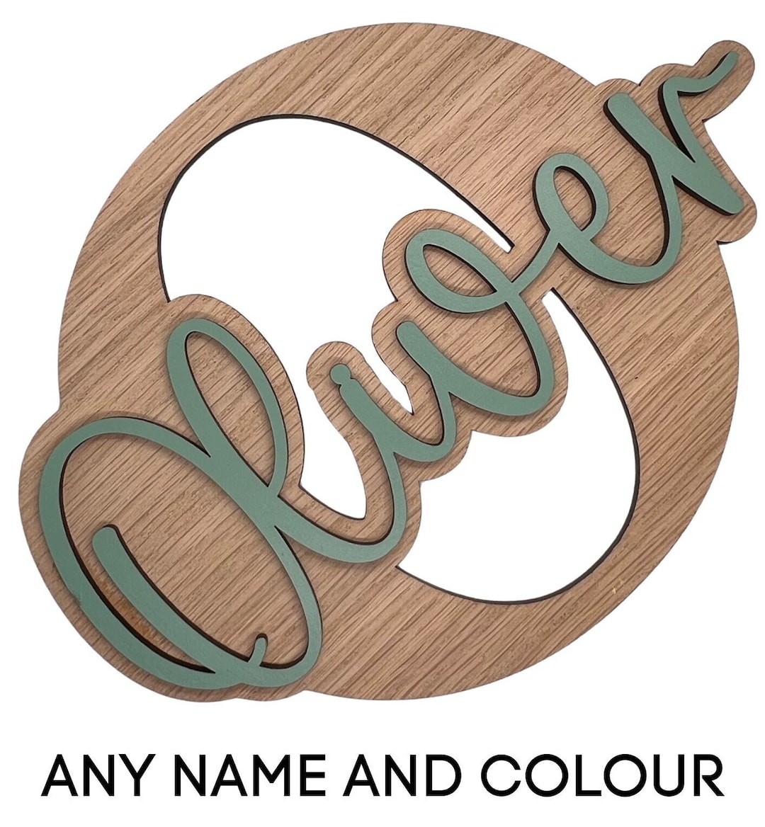 Personalised Wooden Oak Veneer Wall Letter With Name, Wall Initial ...