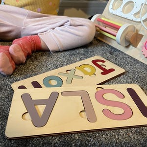 Any Name & Colour Personalised Wooden Name Jigsaw With Acrylic Letters ...