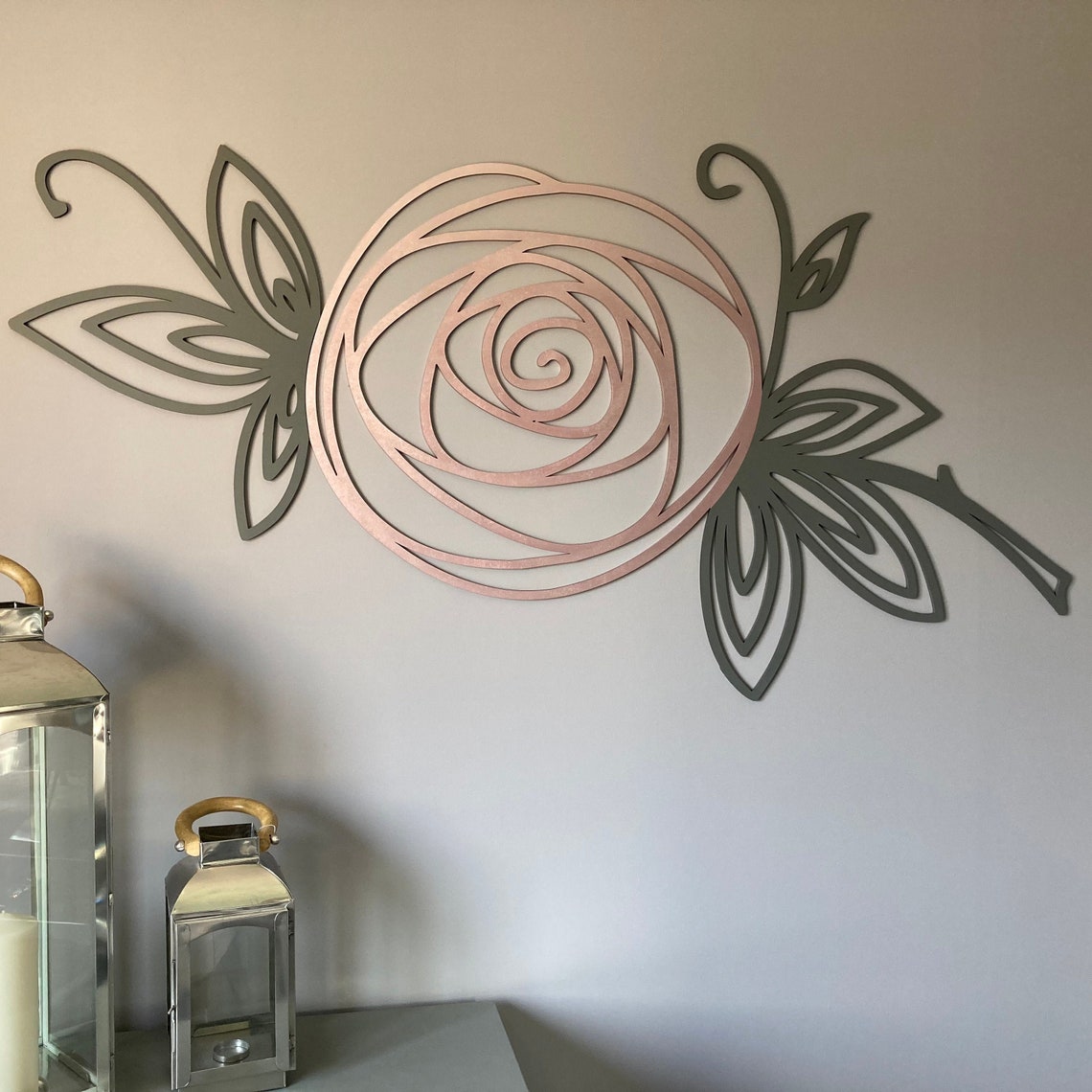Rose Flower Decal Motif Wooden Wall Sign Decorative Flower - Etsy UK