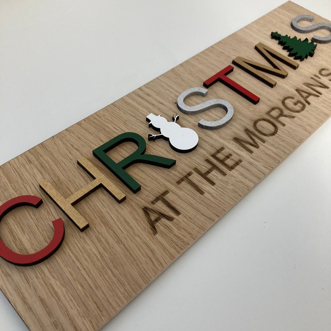 Christmas at the Surname Personalised Wooden Christmas Xmas Sign ...