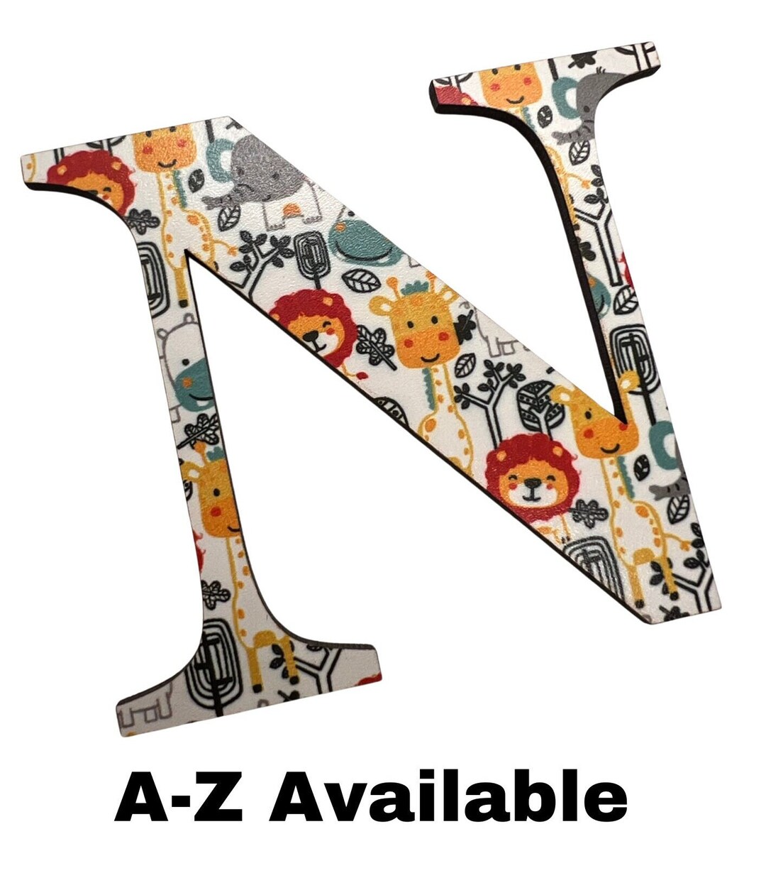 Safari Jungle Printed Patterned Wooden Letters - Toy Box Letters ...