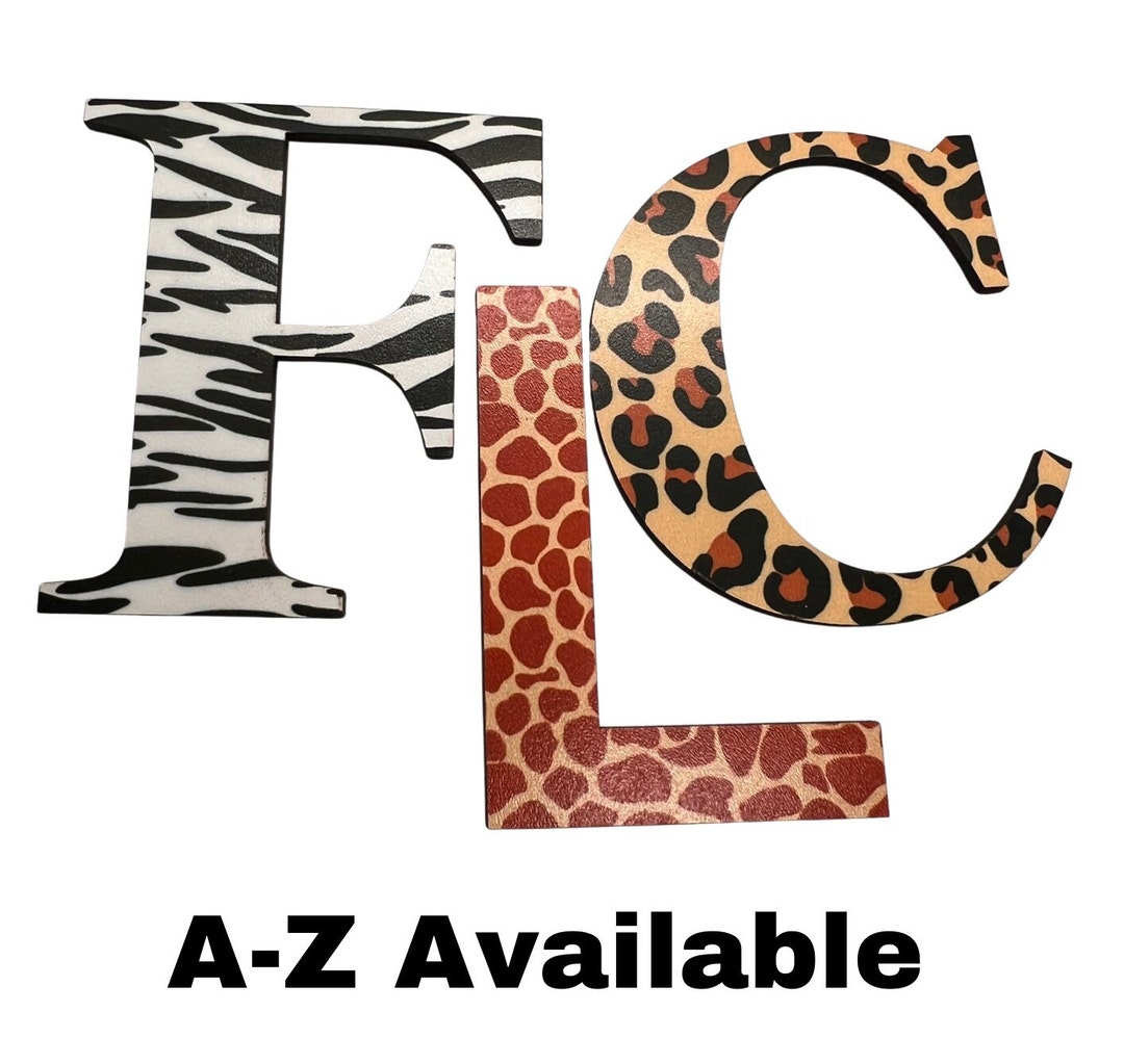 Safari Print Leopard Print Wooden Letters Toy Box Letters, Nursery Wall ...