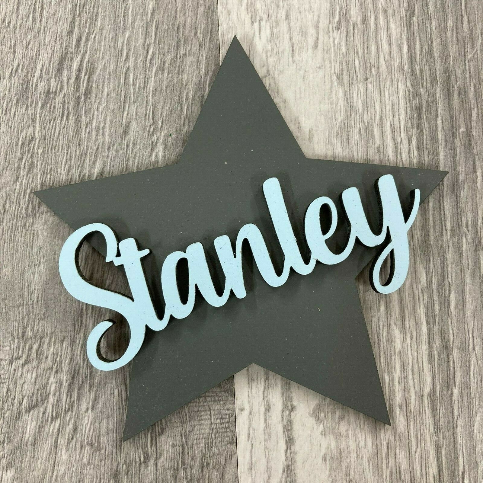 Personalised Painted Wooden Name on Star - Plaque Sign Tag - Etsy