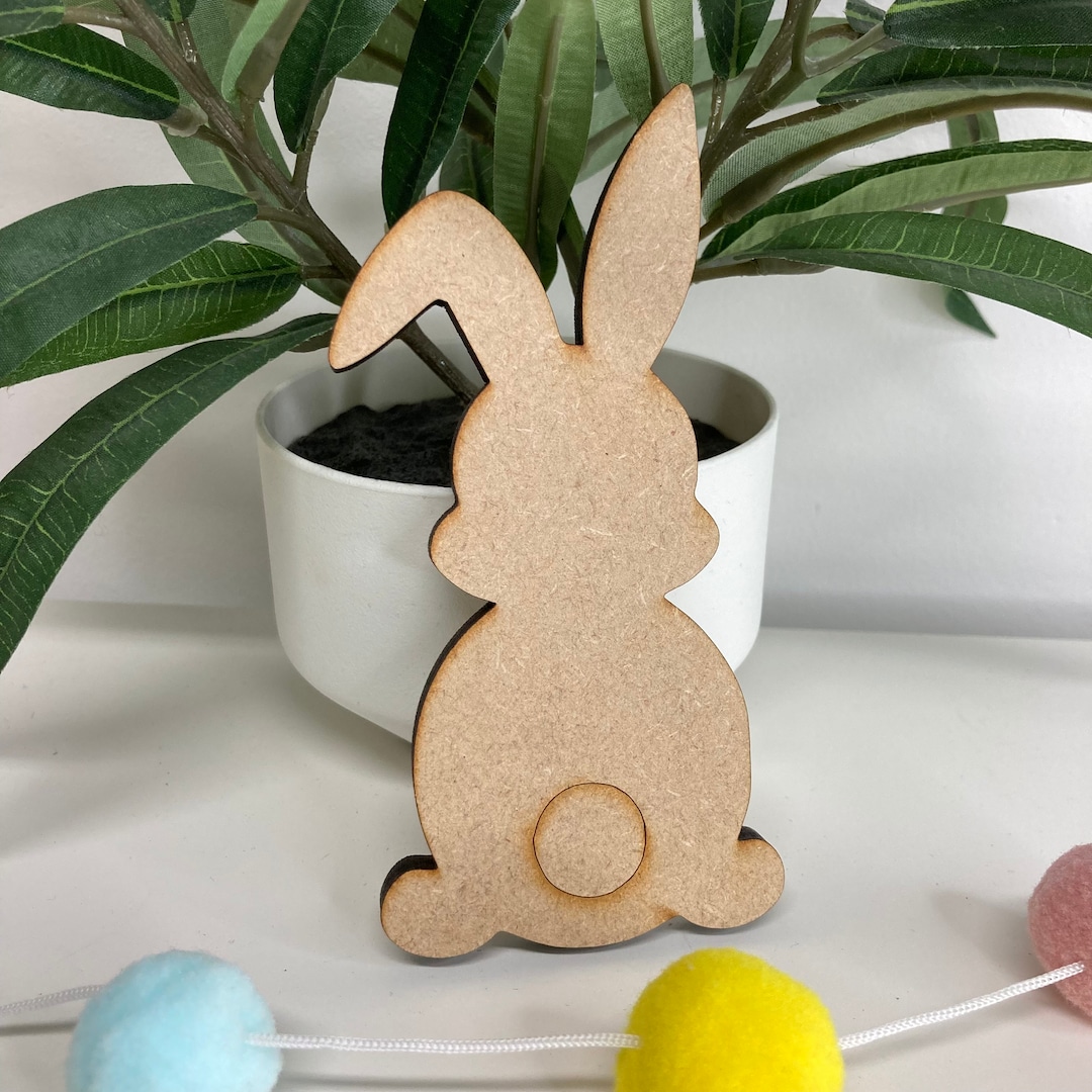 MDF Rabbit Bunny Shape 4mm - Multiple Sizes Available - MDF Craft Blank ...
