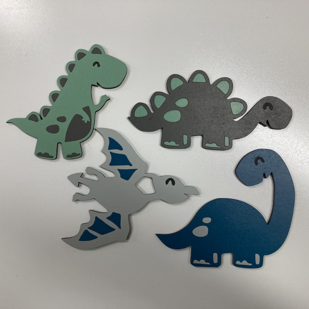 Painted Wooden Dinosaur Shapes: Kids Room Decor - Etsy