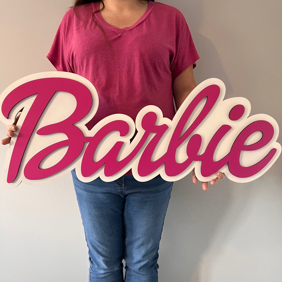 Barbie Inspired Wooden Sign Backdrop Party Backdrop Painted Double ...