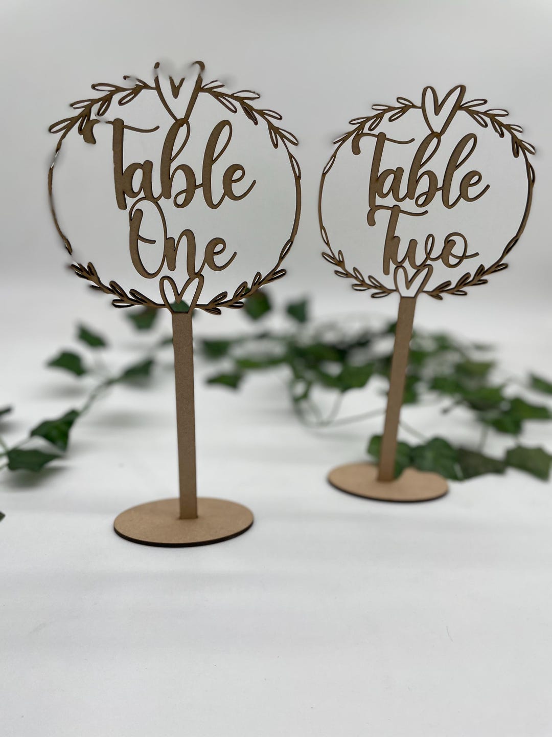 Wooden Wedding Table Numbers Names: Floral Centerpiece Sign - Etsy