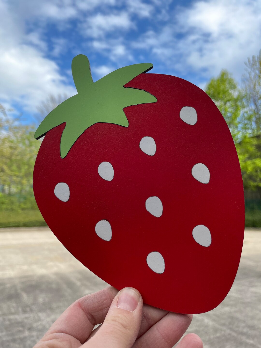 Painted Wooden Strawberry Shape - Toy Box Shapes, Painted Characters ...