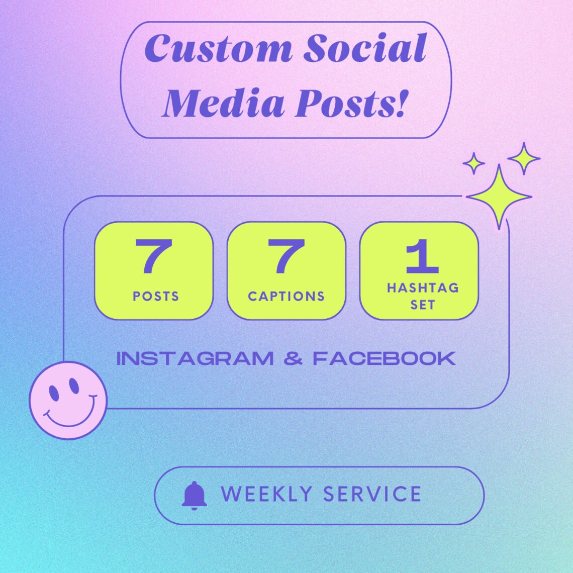 7 Days of Custom Social Media Management (7 Posts, 7 Captions, 1 ...
