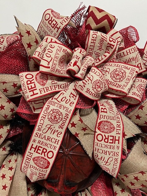 Firefighter Wreath, Fire Department, Heros Decor - Etsy