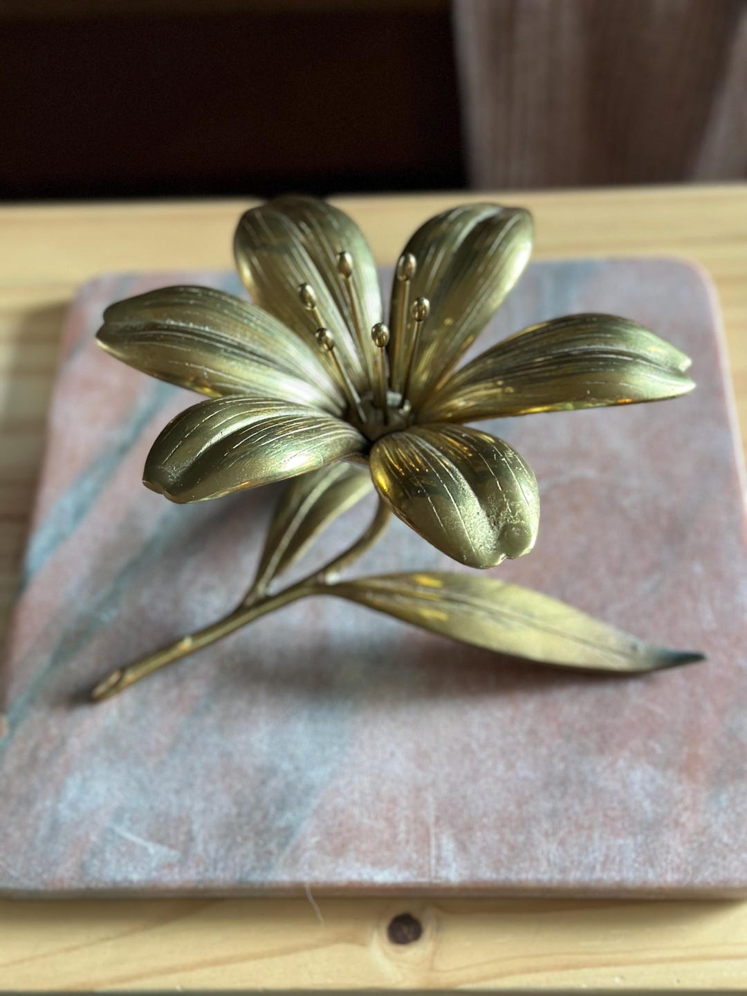 Vintage MCM Brass Lily Flower Ashtray/sculpture - Etsy