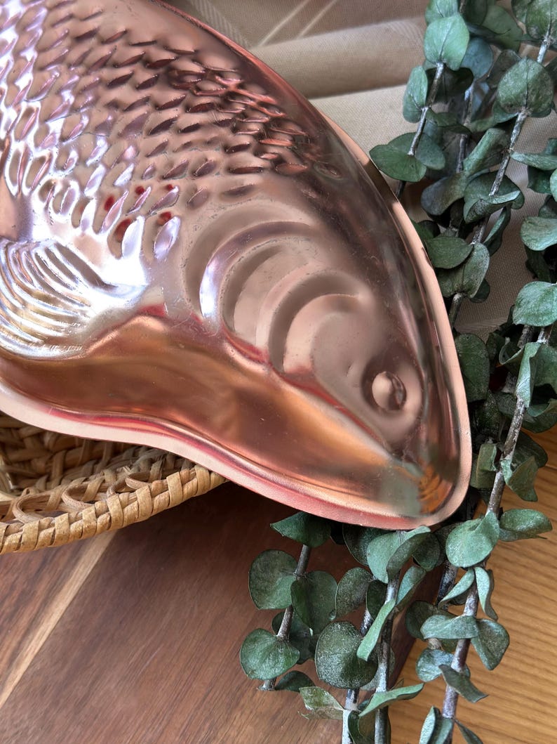 Vintage Fish Shaped Mold – Antique Copper Kitchen Decor, Unique Wall ...