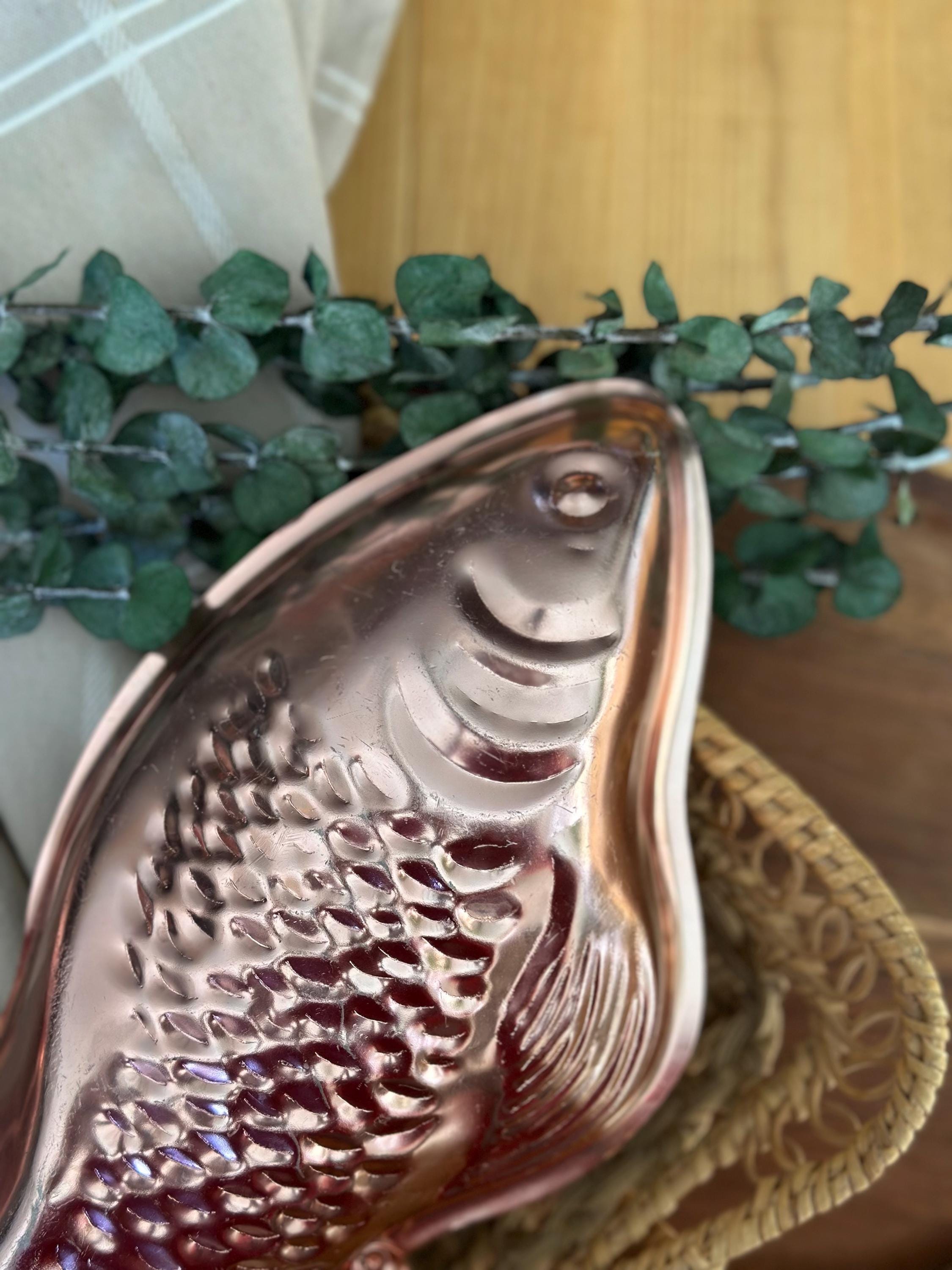 Vintage Fish Shaped Mold – Antique Copper Kitchen Decor, Unique Wall ...