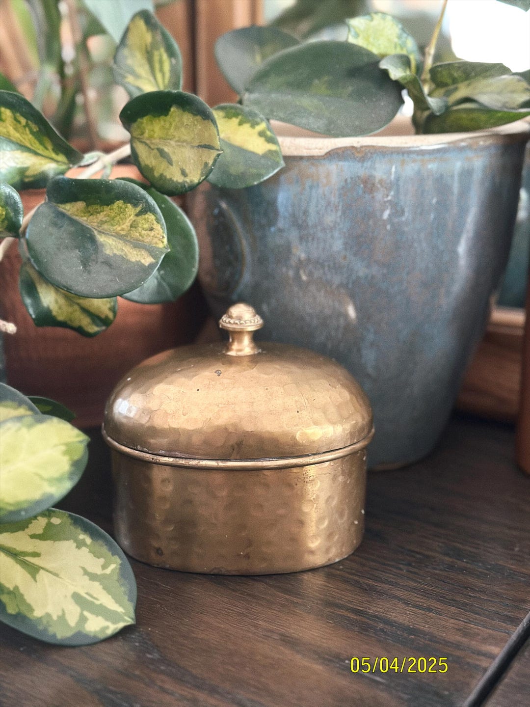 Vintage Oval Hammered Brass Box With Lid – Decorative Jewelry Container ...
