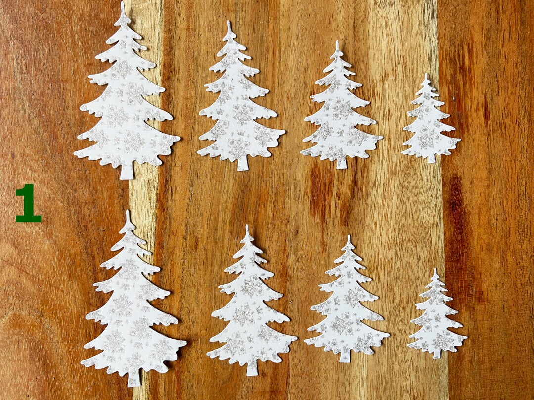 8 Christmas Trees, Fir Trees, Die-cut Pieces for Crafting, Various Sets ...