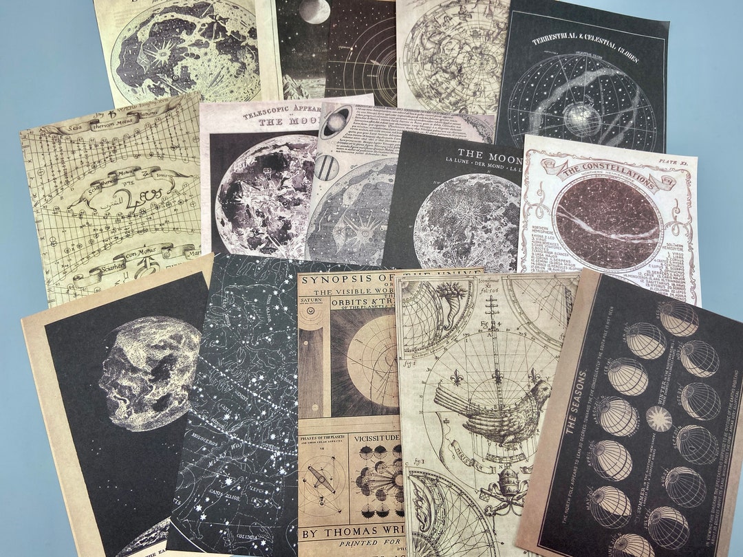 15x Moon Cosmos Space Collage Paper 10 X 14 Cm Prints of - Etsy