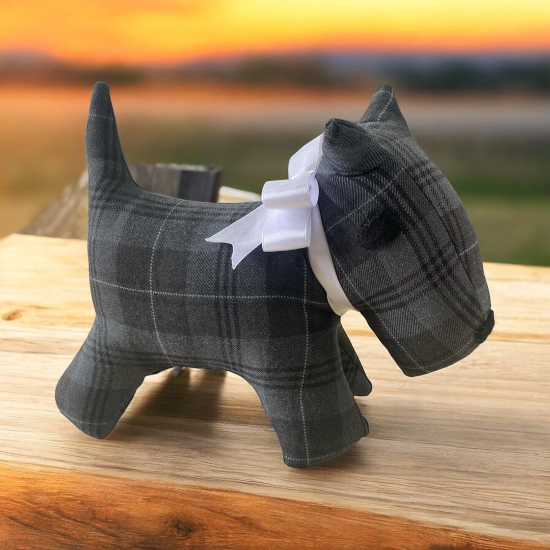 Grey Granite Tartan Scottie Dog - Etsy