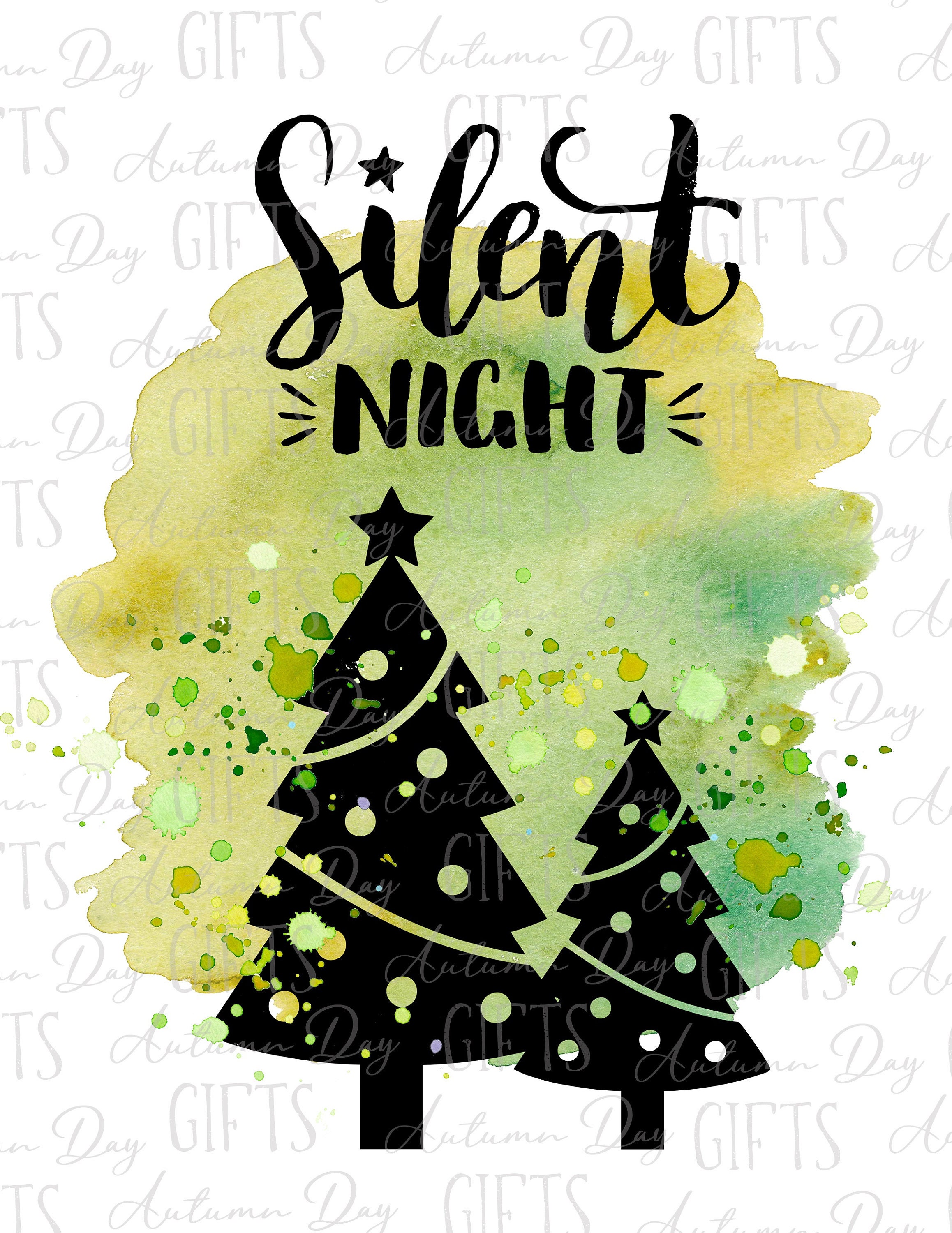 Silent night png silent night clipart merry Christmas | Etsy
