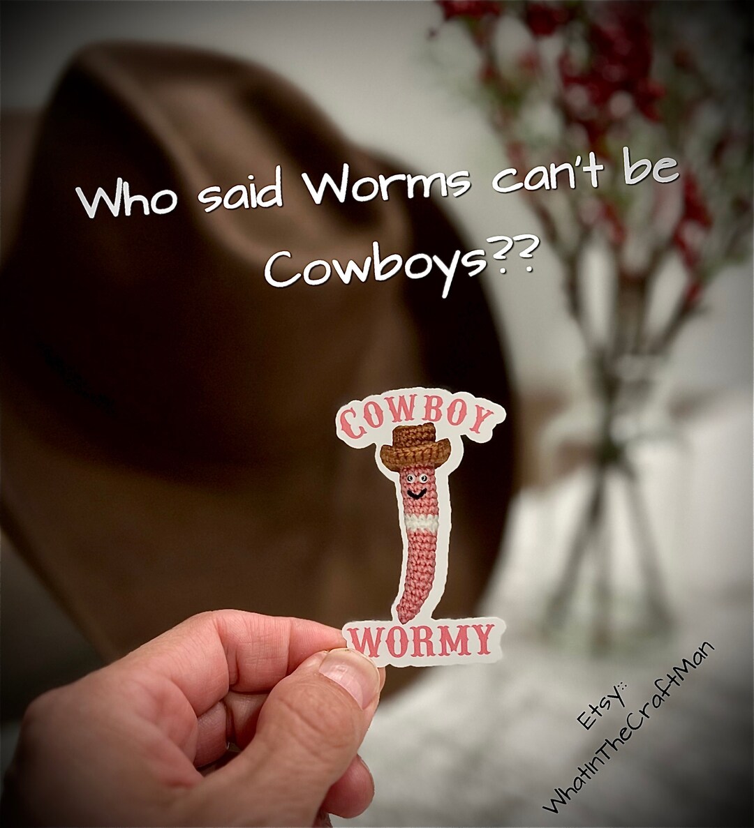 Cowboy Wormy,wormy,cowboy Worm,worm Crochet,wormies,crochet Inch Worm ...