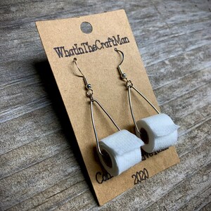 Toilet Paper Earrings,real Toliet Paper,weird Earrings,crazy Earrings ...