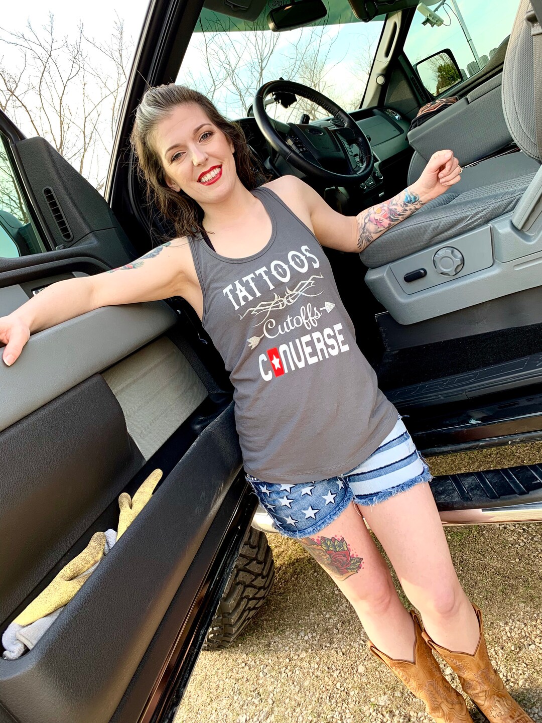 Tattoos Cutoffs Converse Snapback/country Concert Tank/tailgate Tank ...