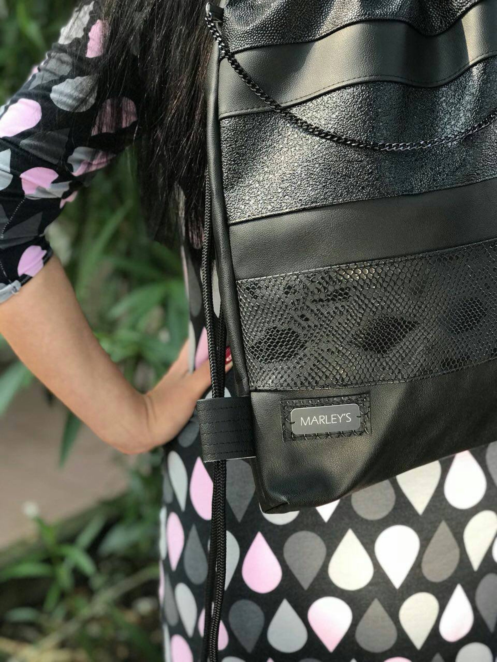 Drawstring Backpack Black Drawstring Backpack Womens Laptop - Etsy