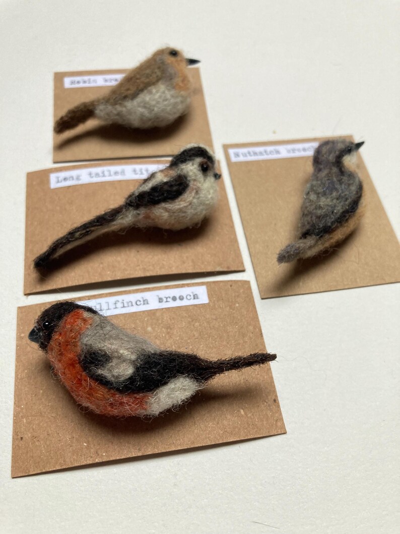 Needle Felted Garden Bird Brooch: Plant-dyed Wool, Handmade Bird Pin ...