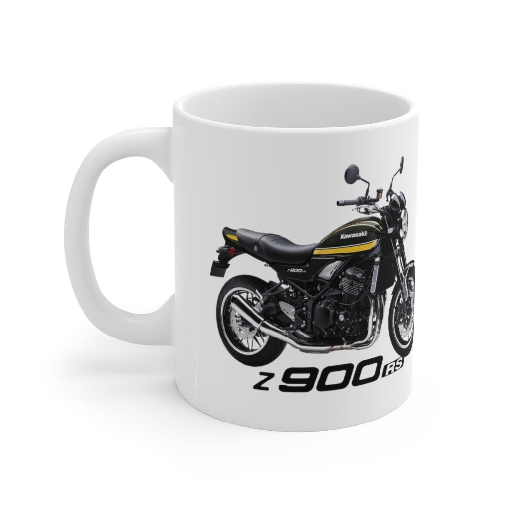 Kawasaki Z900 RS Green Motorcycle Ceramic Coffee Mug 11oz, Printed in ...