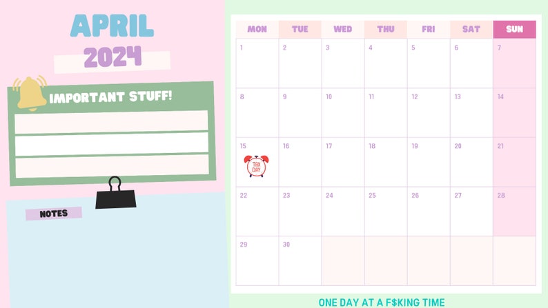 2024 Printable & Fully Editable Calendar With Affirmations - Etsy