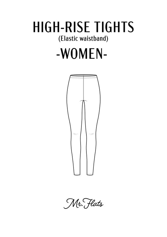 Leggins / Tights High Rise Vector Fashion Flat Sketches / | Etsy