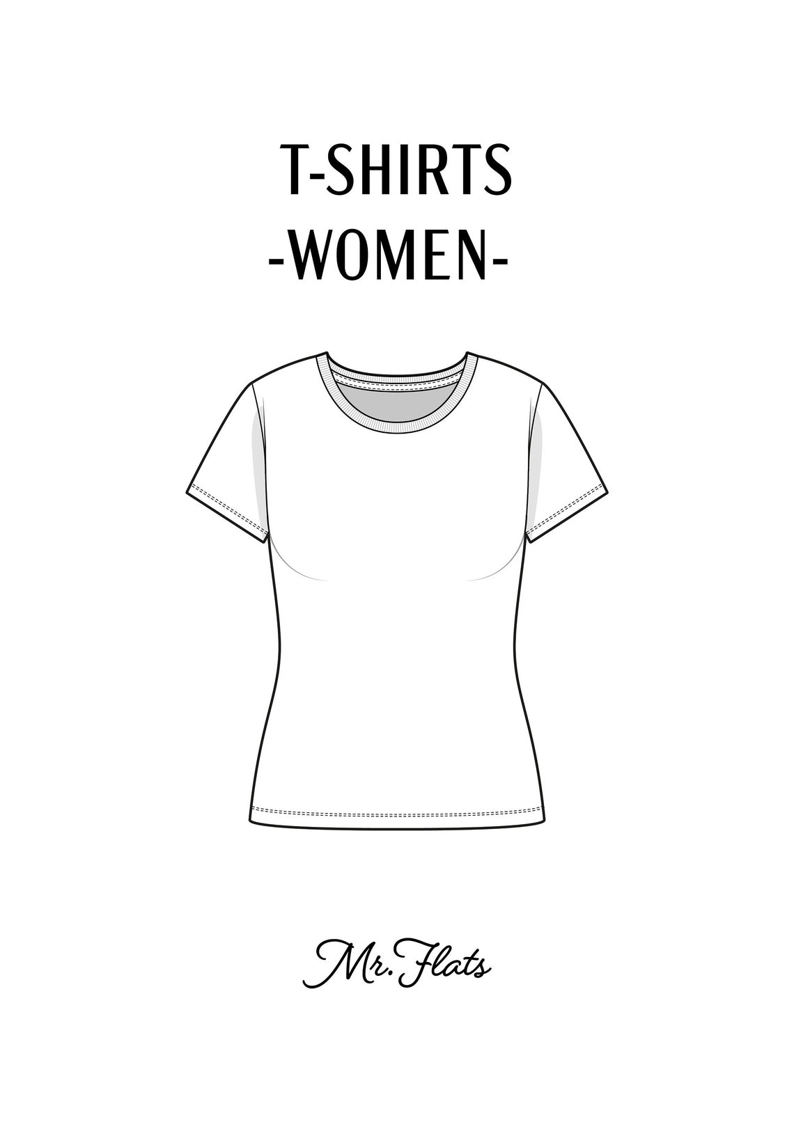 T Shirt Vector Fashion Flats Sketch Set Fashion Template Etsy
