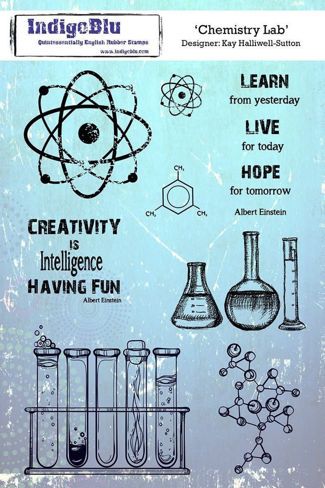 A5 Indigoblu Chemistry Lab Stamp Set- Card Making, Journaling, Memory ...