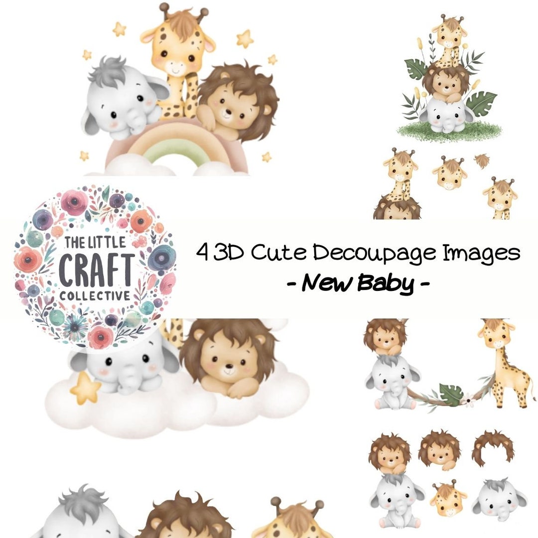 New Baby Hand Designed Digital 3D Card Topper Images- Decoupage, Card ...