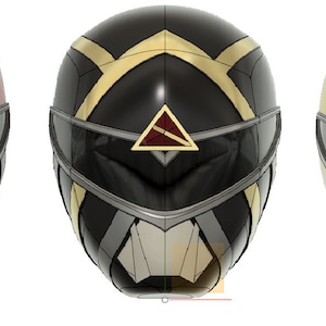 Omega Boom Power Rangers Helmets. Black, Red and Yellow and Blue 3d ...