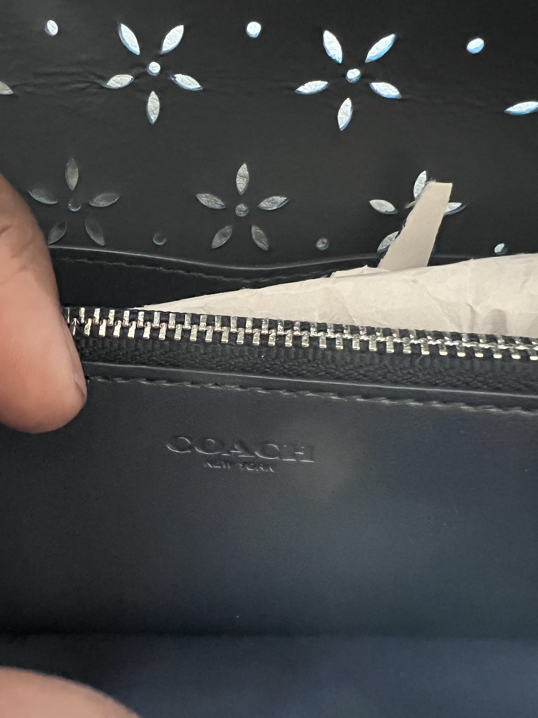 Coach Sky Blue Flower Cutout Leather Crossbody Handbag - Etsy