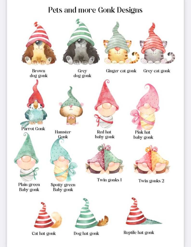 Gonk Print Christmas Gnomes Christmas Gonks Personalised Etsy
