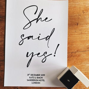 Engagement Print// She Said Yes// Print// Engagement// - Etsy