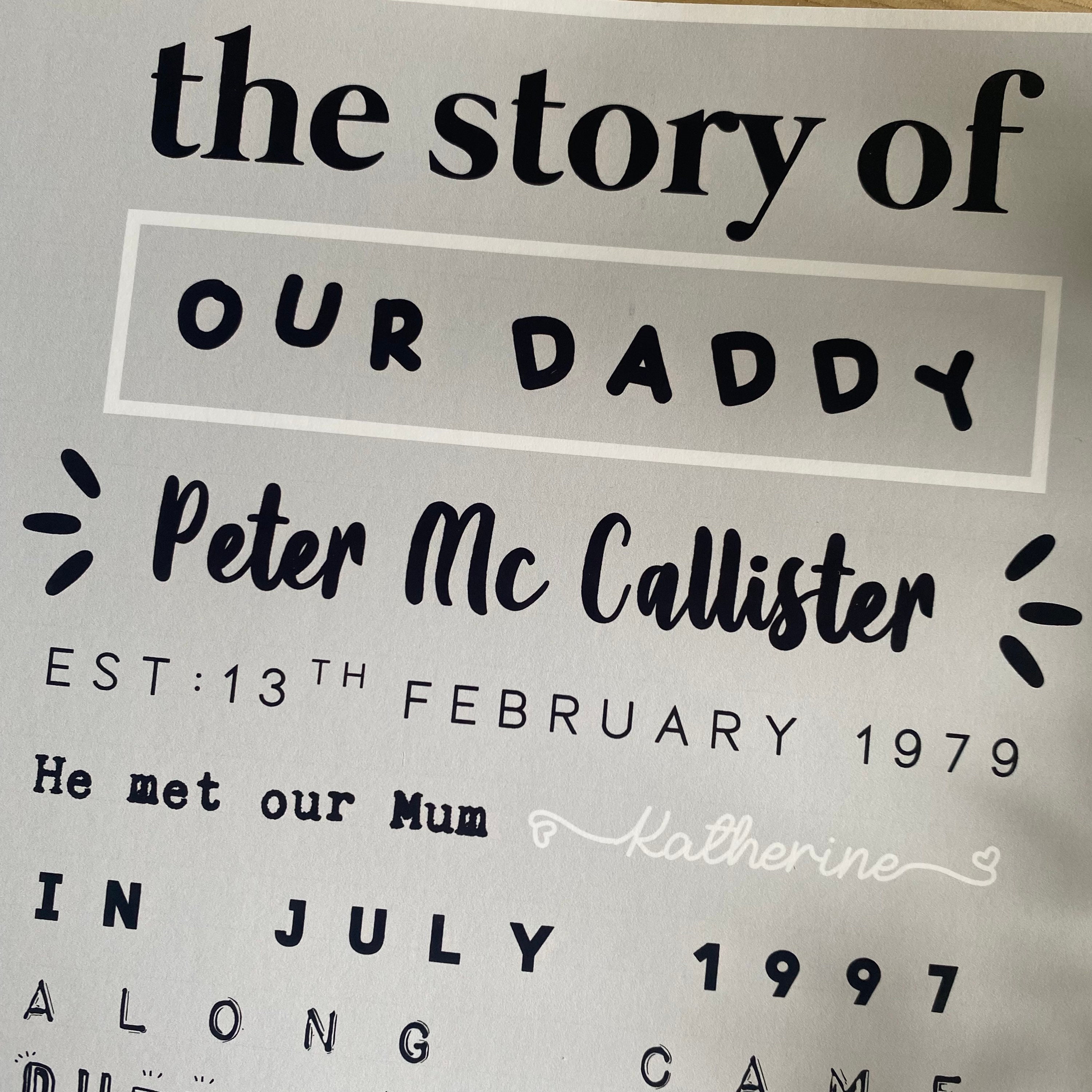 The Story of Dad// Fathers Day Print// Dads Print// Gifts for - Etsy