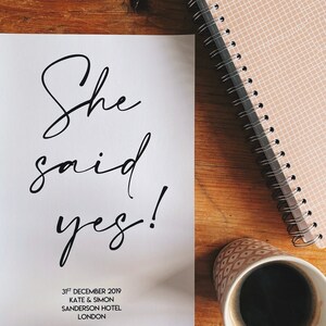 Engagement Print// She Said Yes// Print// Engagement// - Etsy