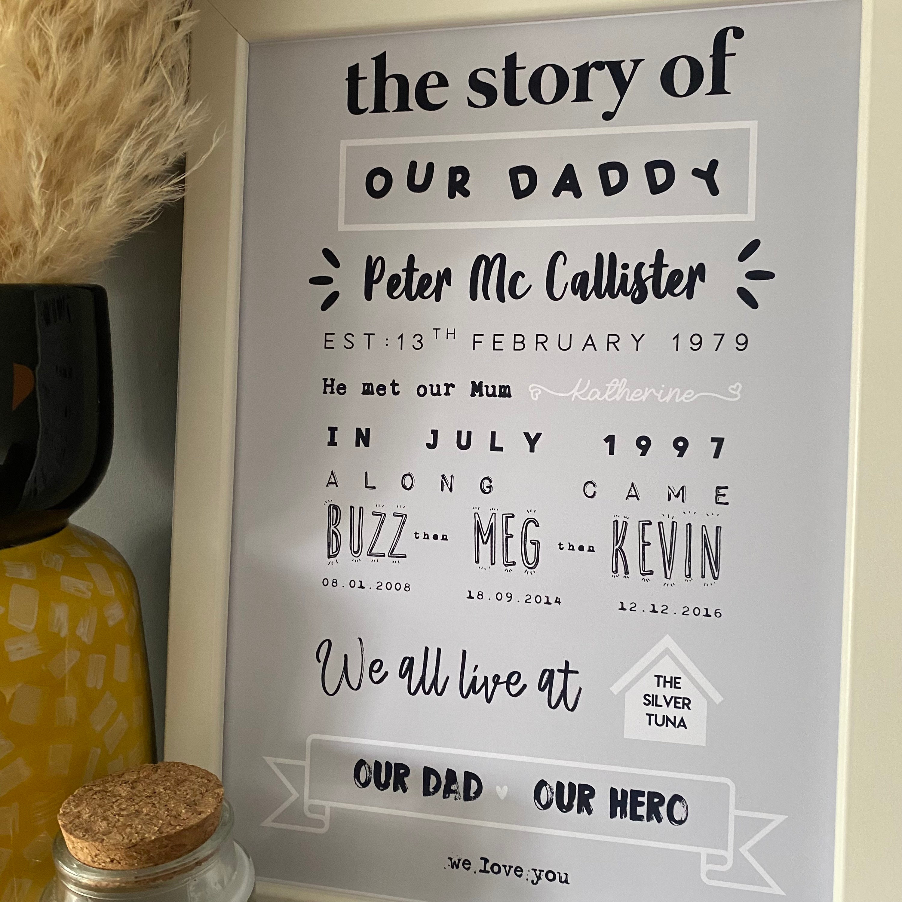 The Story of Dad// Fathers Day Print// Dads Print// Gifts for - Etsy