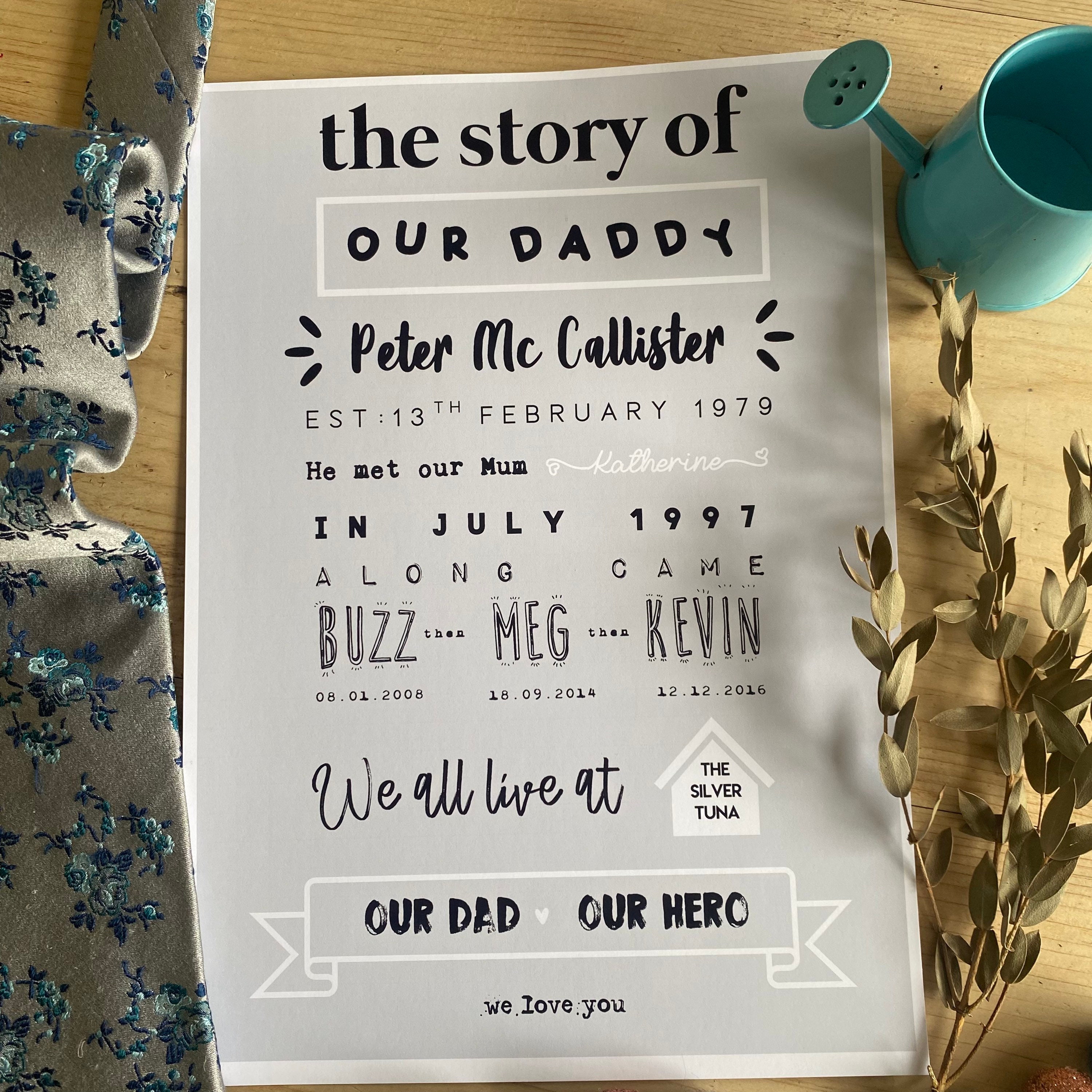 The Story of Dad// Fathers Day Print// Dads Print// Gifts for - Etsy