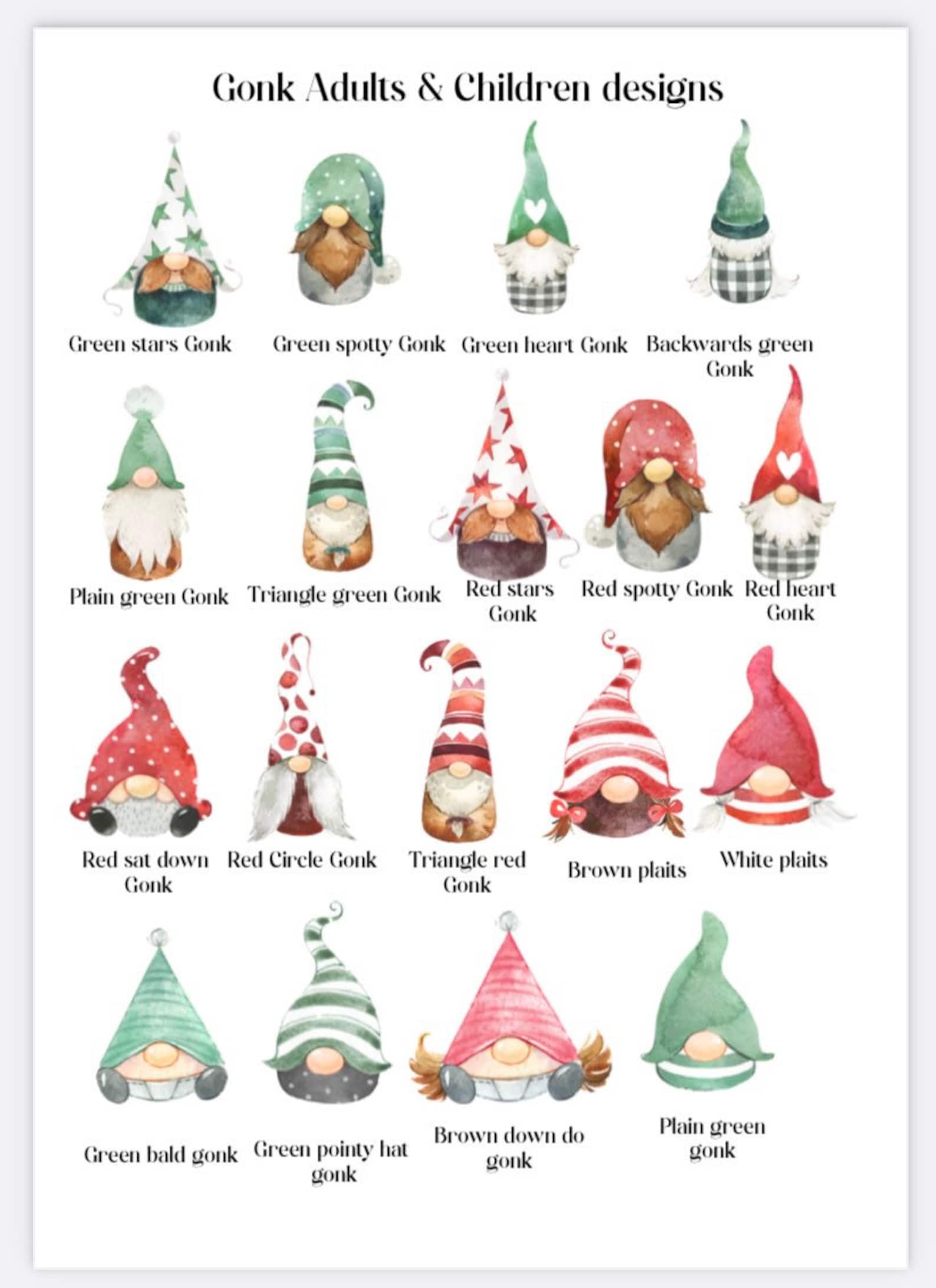 Gonk Print Christmas Gnomes Christmas Gonks Personalised | Etsy