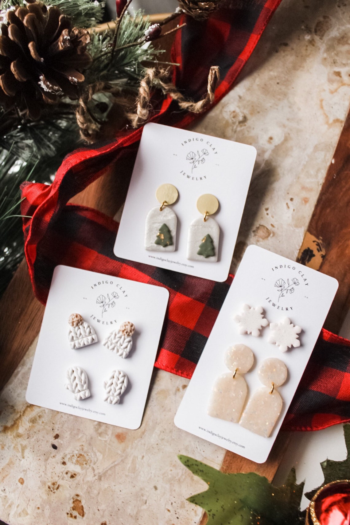 Tree Dangles | Holiday Christmas Tree Green Gold Flake Earrings Sparkle ...