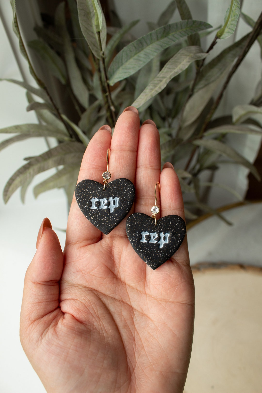Reputation Heart Dangles Taylor Swift Polymer Clay Eras Tour Dangle ...