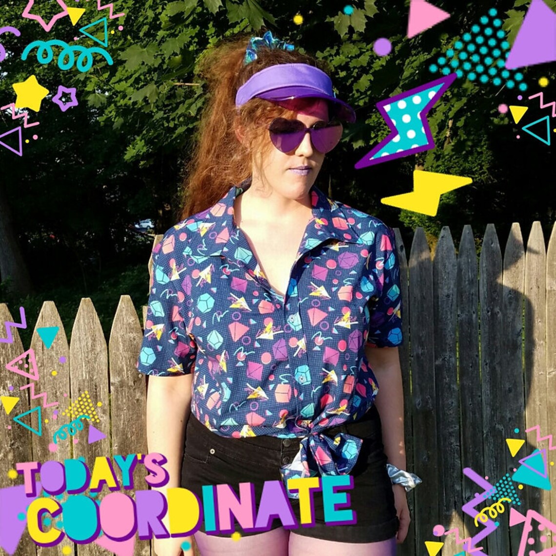 Let's Roll 80s DND Button Down - Etsy